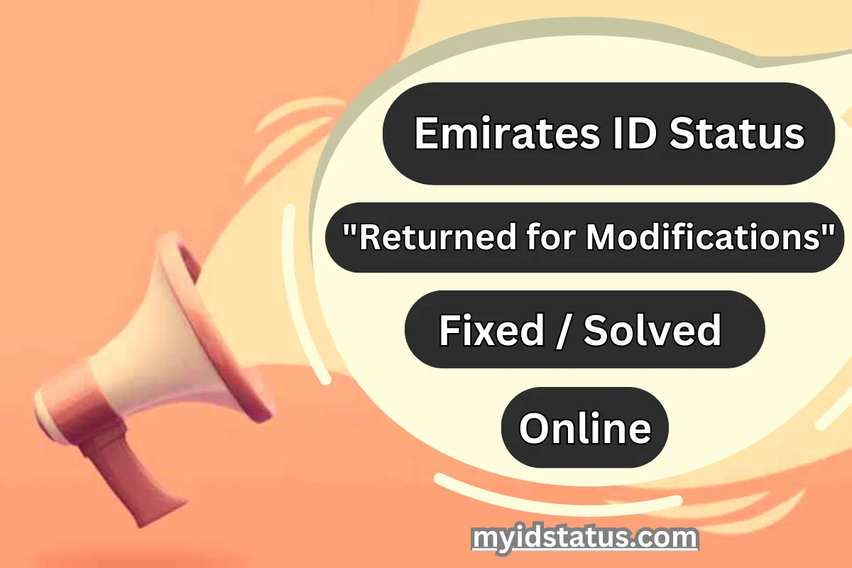 Emirates ID Status Returned for Modifications - Fix Online